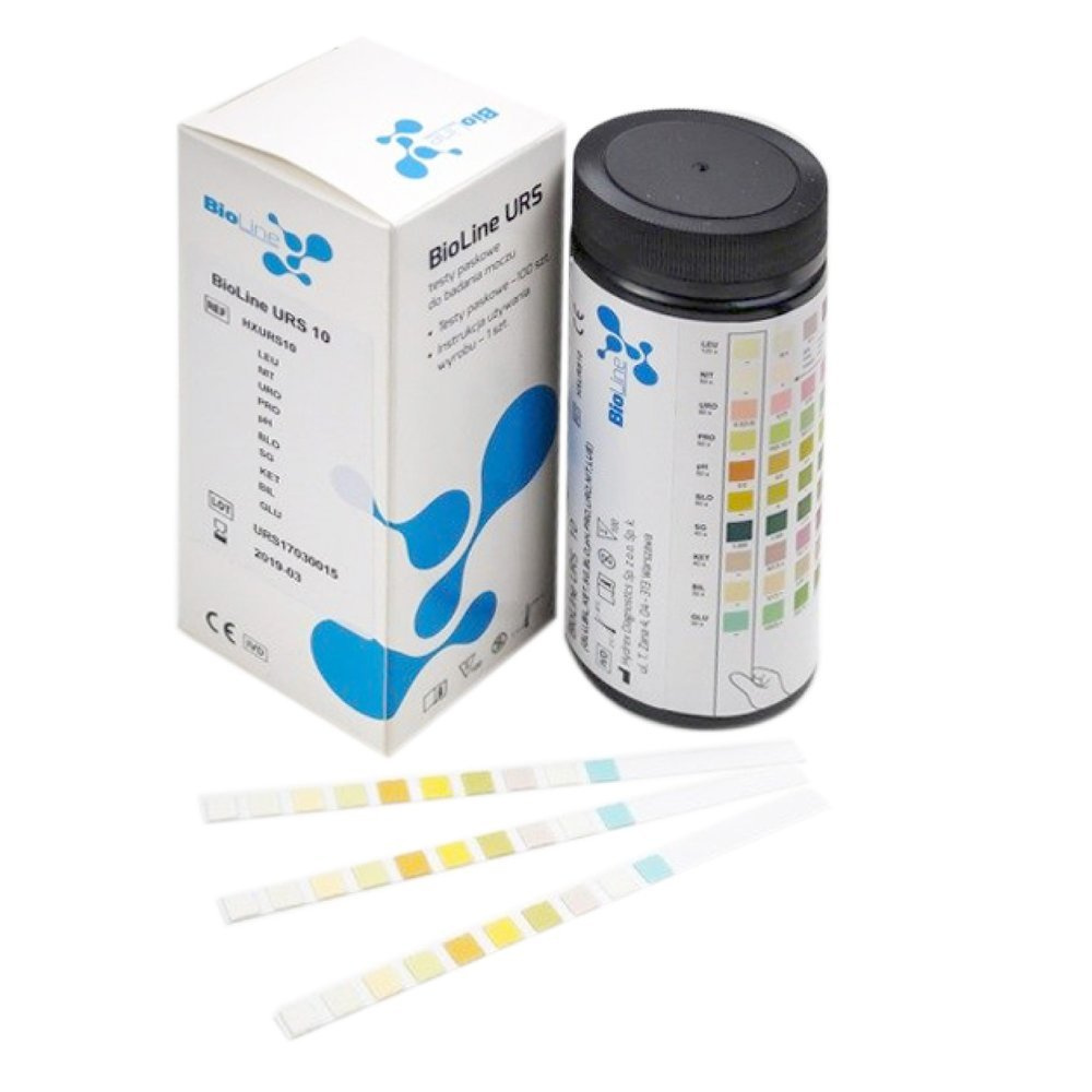 BioLine URS 10 - testy paskowe (100 sztuk) do badania moczu - 10 ...